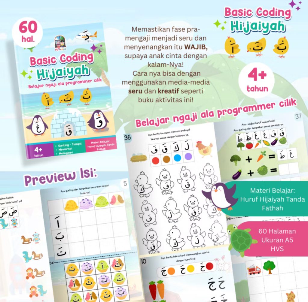 Basic Coding Hijaiyah - Arabic Storybooks English Translation For Your Kids